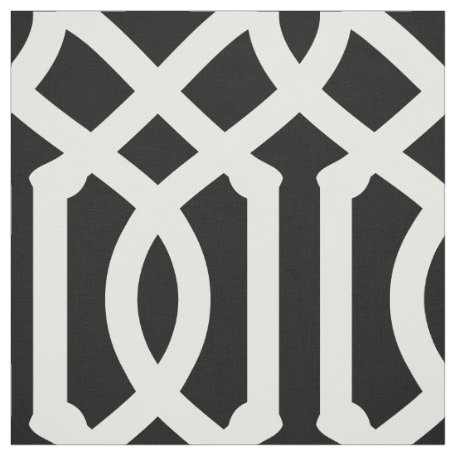 Chic Black and White Trellis Lattice Pattern Fabric | Zazzle.com