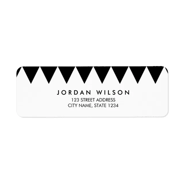 Black and White Triangle Pattern Modern Address Label | Zazzle