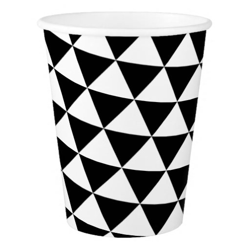Black and White Triangle Pattern Paper Cup | Zazzle