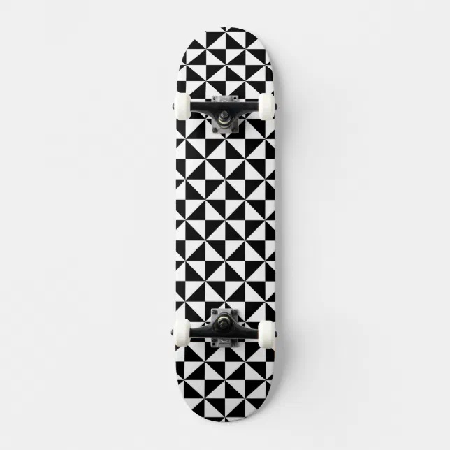 Black And White Triangle Pattern Skateboard Deck | Zazzle