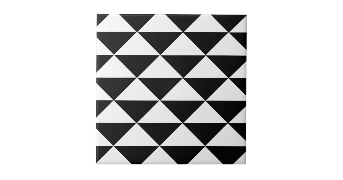 Black and White Triangles Tile | Zazzle