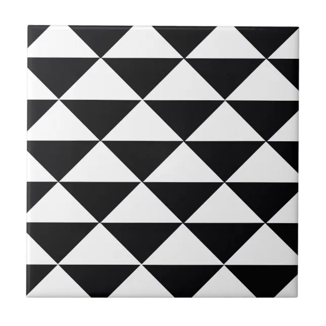 Black and White Triangles Tile | Zazzle