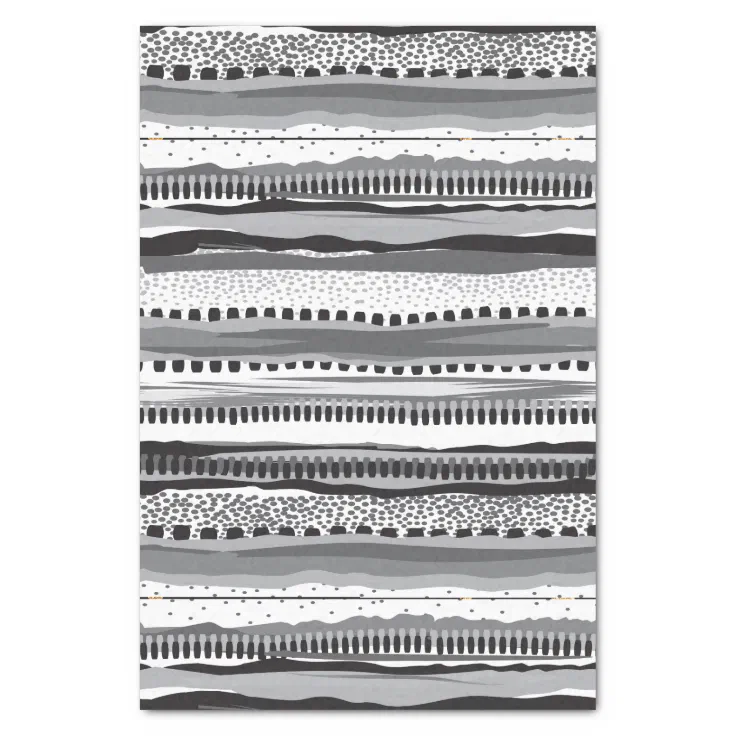 Black and white tribal geometric shapes pattern tissue paper | Zazzle