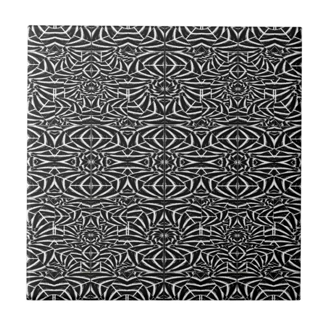Black and White Tribal Pattern Ceramic Tile | Zazzle