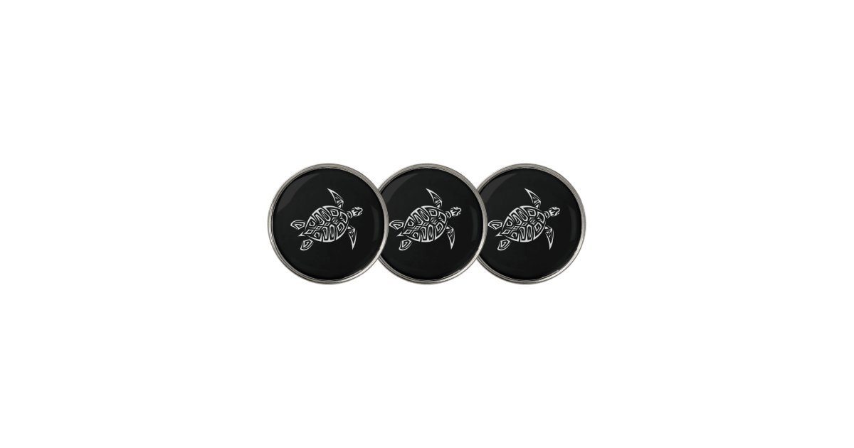 Black And White Turtle Maritime Golf Ball Marker | Zazzle