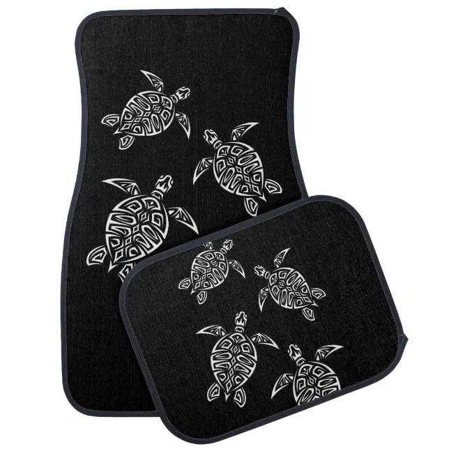 Black And White Turtles Tribal Animal Vector Car Floor Mat | Zazzle