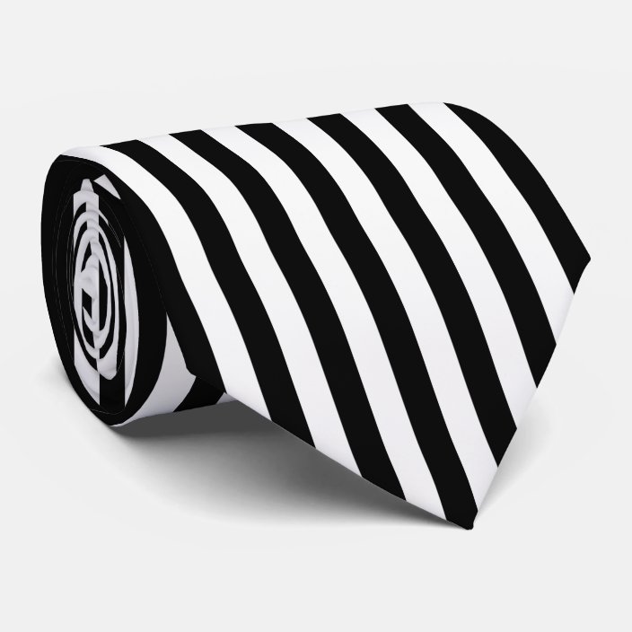 Black and White Vertical Referee Stripes Neck Tie | Zazzle