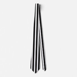 Black and White Vertical Stripes Neck Tie | Zazzle