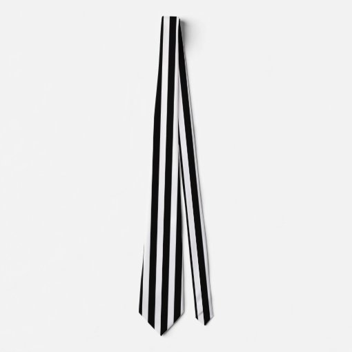 Black and White Vertical Stripes Neck Tie | Zazzle