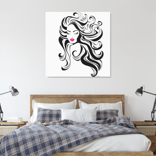 Black and white vintage girl canvas print | Zazzle