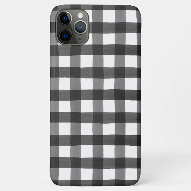 Black and White Watercolor Buffalo Check Case-Mate iPhone Case | Zazzle