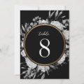 Black and White Watercolor Floral Table Number | Zazzle