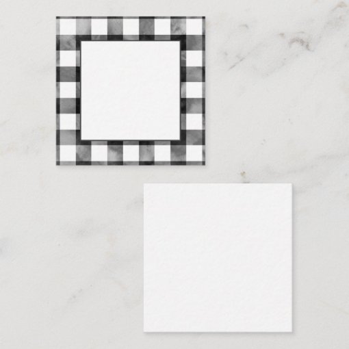 Black and White Watercolor Plaid Note Card | Zazzle