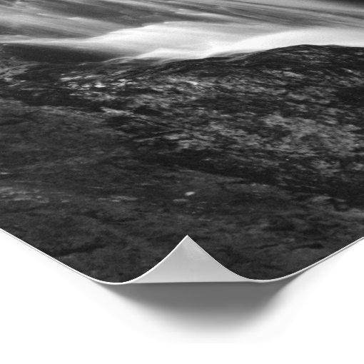 Black and white waterfall in Hell Gorge, Slovenia Poster | Zazzle