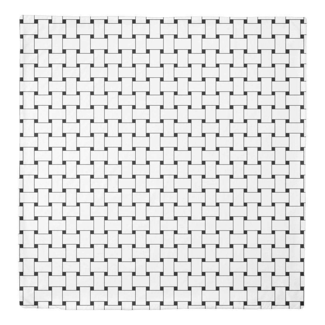 Black and White Weave Line Pattern Duvet Cover | Zazzle