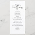 Black and White Wedding Calligraphy Dinner Menu | Zazzle