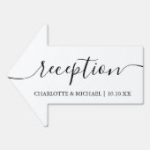 Black And White Wedding Reception This Way Arrow Sign | Zazzle
