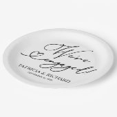 Black And White We're Engaged Engagement Party Paper Plates | Zazzle