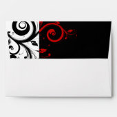 Black and White with Red Reverse Swirl Envelope | Zazzle