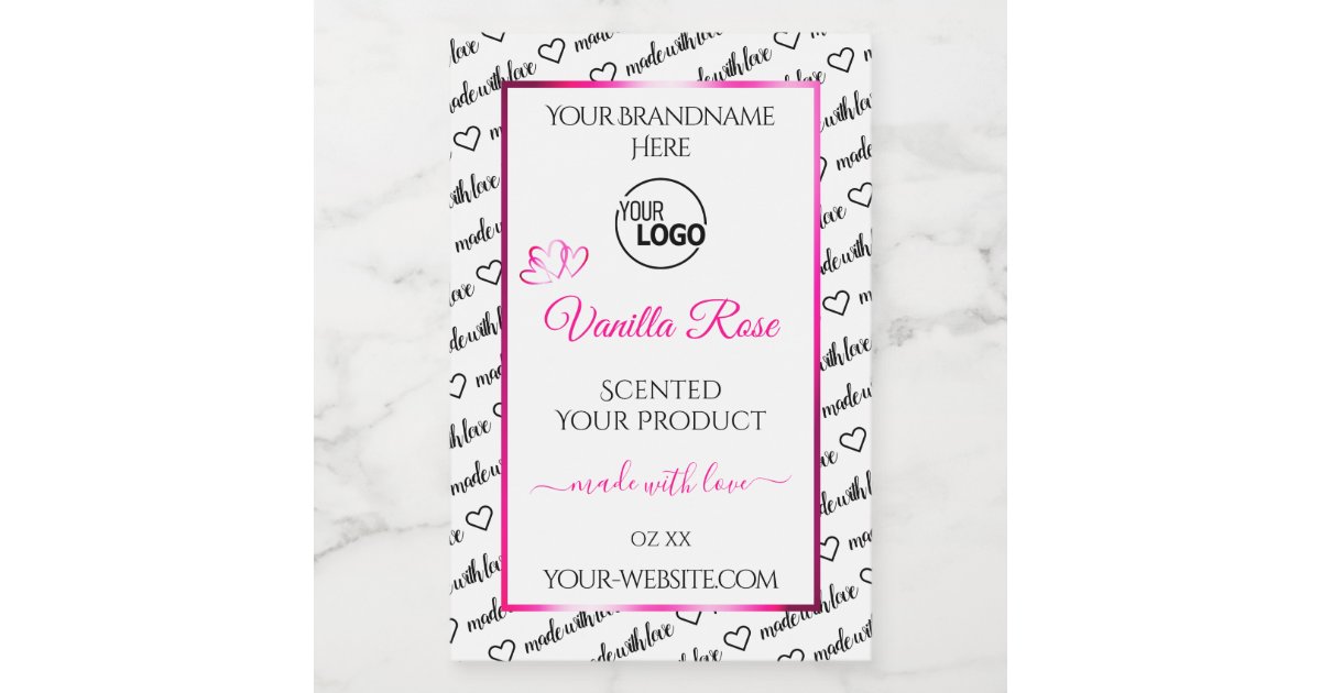 Black and White Word Cloud Pink Product Label Logo | Zazzle