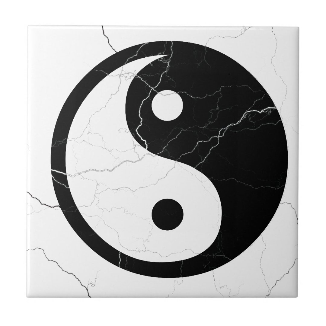 Black and White Yin and Yang Tile | Zazzle