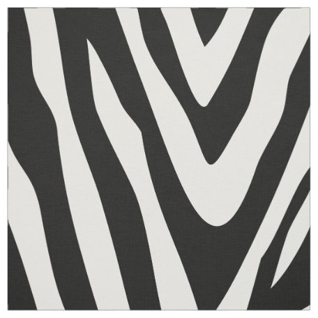 Zebra Print - Black and White Fabric | Zazzle