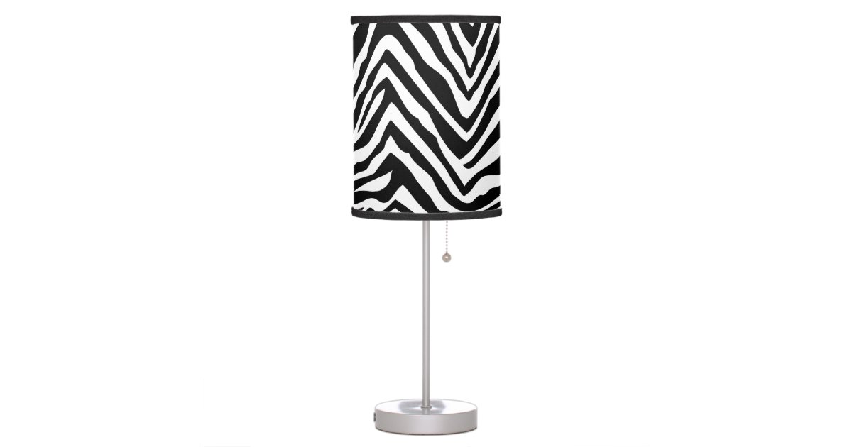 Black and White Zebra Print Table Lamp | Zazzle
