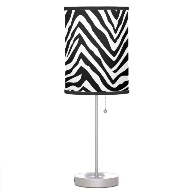 Black and White Zebra Print Table Lamp | Zazzle