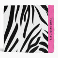 Black and White Zebra Print with Hot Pink Binder | Zazzle