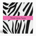 Black and White Zebra Print with Hot Pink Binder | Zazzle