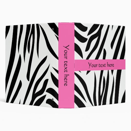 Black and White Zebra Print with Hot Pink Binder | Zazzle