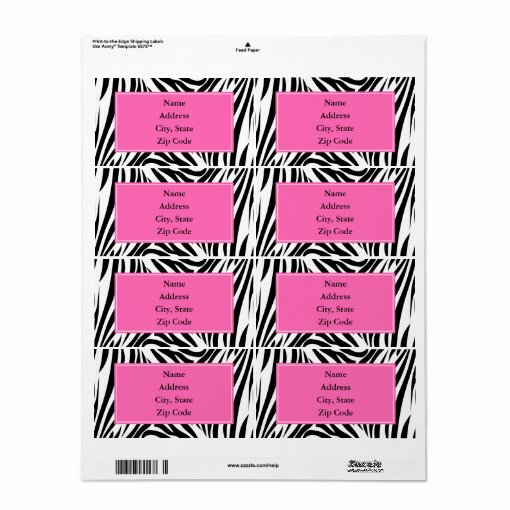 Black and White Zebra Print with Hot Pink Label | Zazzle
