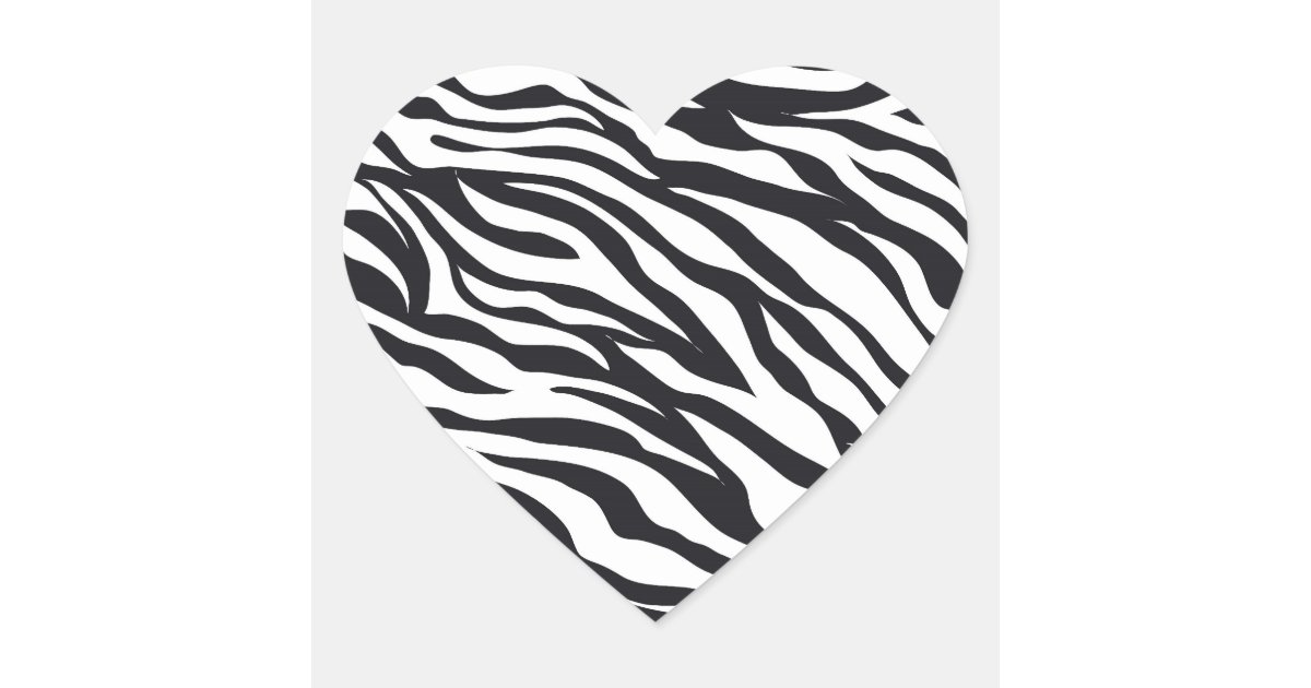 Black and White Zebra Stripes Print Pattern Gifts Heart Sticker | Zazzle