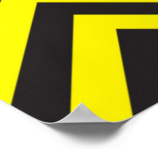 Black And Yellow Chevron Background Poster | Zazzle