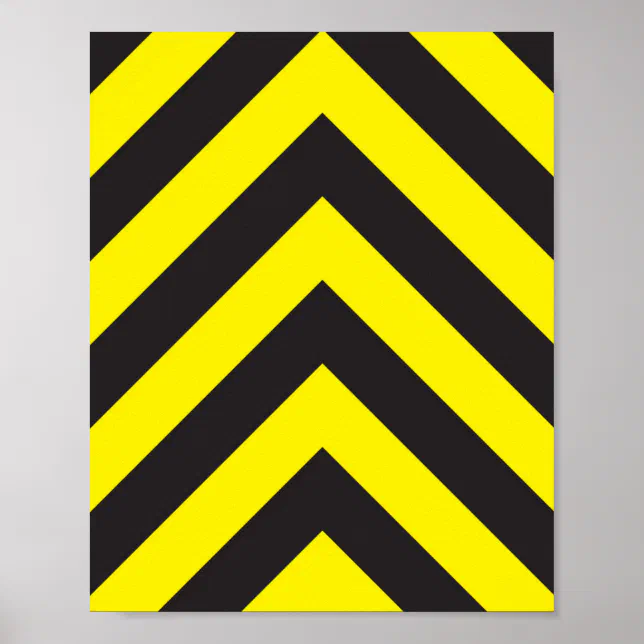 Black And Yellow Chevron Background Poster | Zazzle