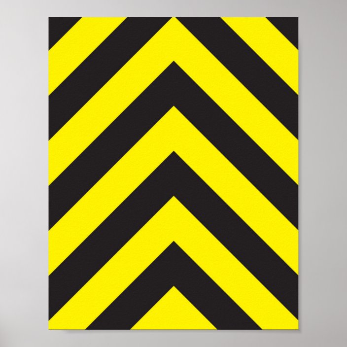 Black And Yellow Chevron Background Poster | Zazzle.com