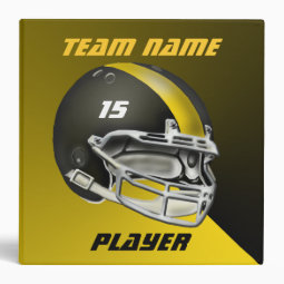 Black and Yellow Gold Football Helmet Binder | Zazzle
