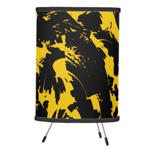 Black and Yellow Paint Splatter Graffiti Tripod Lamp | Zazzle