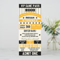 Black and Yellow Sports Team Ticket Birthday Party Invitation | Zazzle