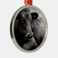 Black Angus Beef Cow Metal Ornament | Zazzle