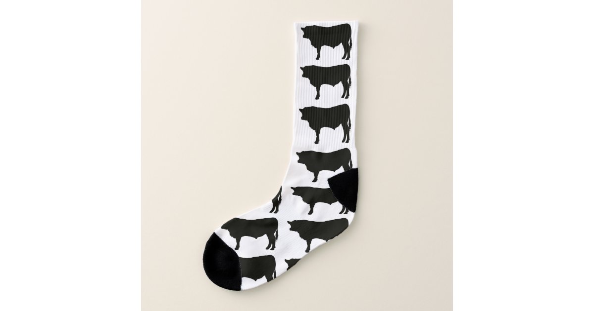 Black Angus Bull Pattern Socks | Zazzle.com