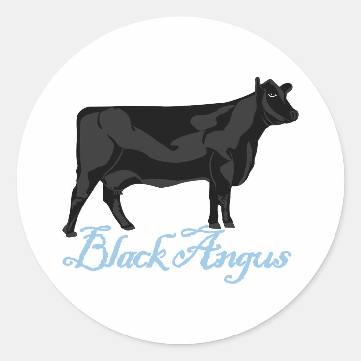 Black Angus Classic Round Sticker | Zazzle