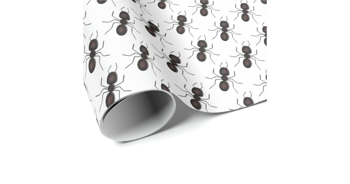 Black Ants On White Wrapping Paper | Zazzle