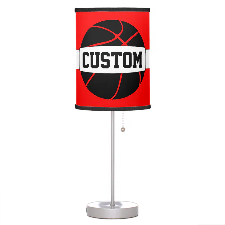 Black + Any Color Custom Basketball Table Lamp | Zazzle