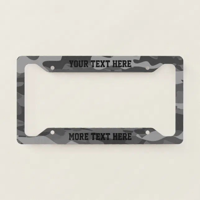 Black army camo military camouflage pattern custom license plate frame ...
