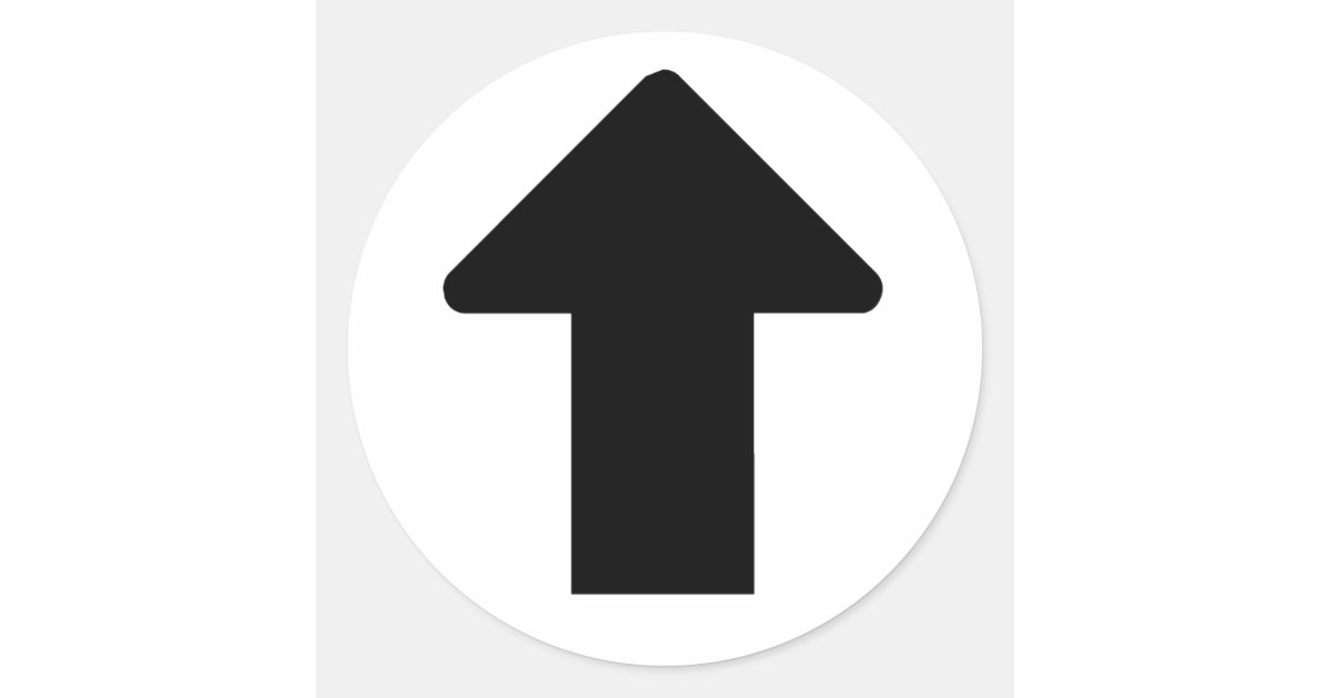 Black Arrow Classic Round Sticker | Zazzle