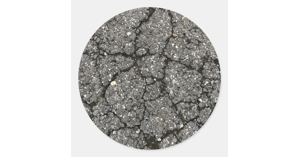 Black Asphalt Street Paving Cement Classic Round Sticker | Zazzle