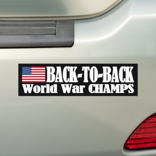 Black Back-To-Back USA Champs Bumper Sticker | Zazzle