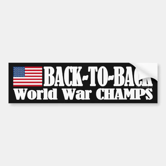 Black Back-To-Back USA Champs Bumper Sticker | Zazzle