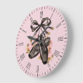 Black Ballet Slippers Large Clock | Zazzle
